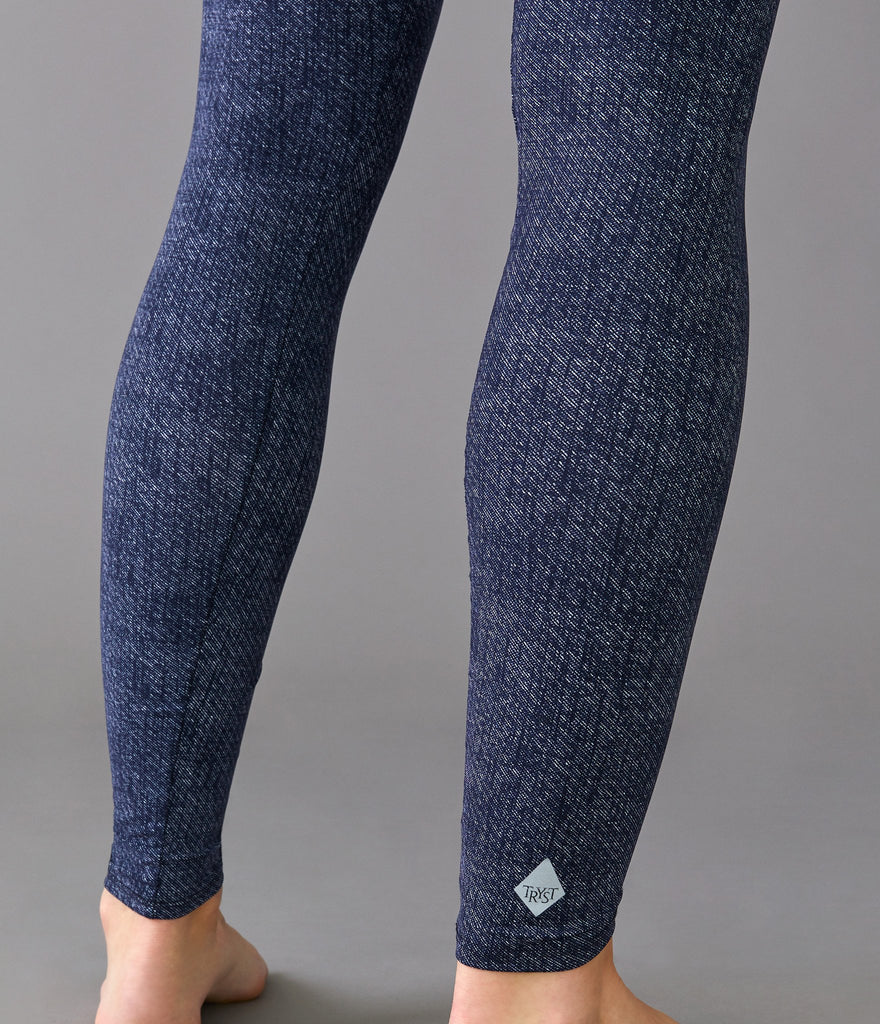 London tights - Dark blue melange – Tryst Stockholm
